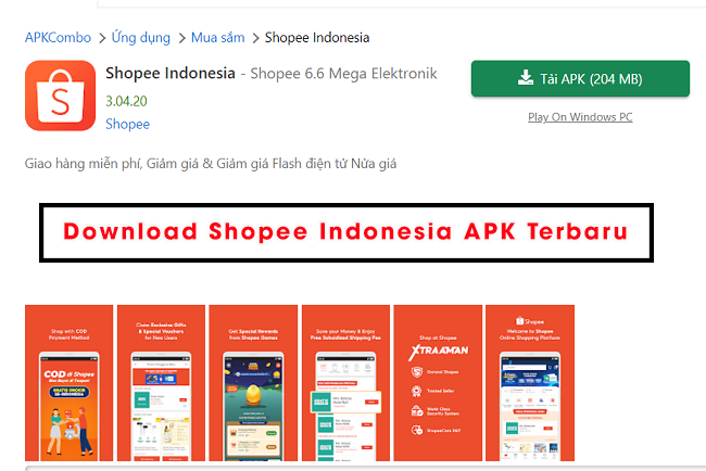 Hướng dẫn download Shopee Indonesia APK Terbaru miễn phí
